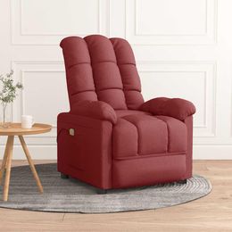 vidaXL Massagesessel Weinrot Stoff