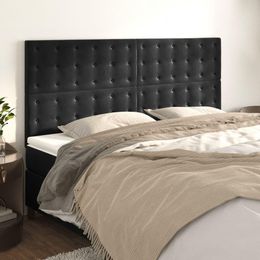 vidaXL Kopfteile 4 Stk. Schwarz 80x5x78/88 cm Samt