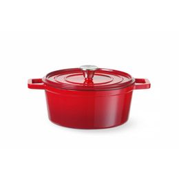 Hendi Emaillierter Gusseisentopf, 3,7L, Rot, 317x240x(H)105mm