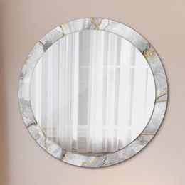 Spiegel - Mirror zum Wandspiegel Schlafzimmer – Schminkspiegel- weiß Marmor Gold- Ø90cm