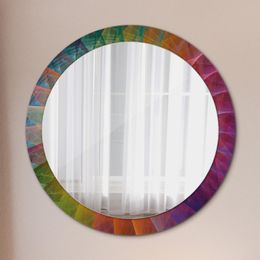 Ø90cm Spiegel - Glasrahmen mit Aufdruck - Wandspiegel Schlafzimmer - hypnotisch Spirale