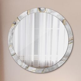 Spiegel - Mirror zum Wandspiegel Schlafzimmer – Schminkspiegel- weiß Marmor Gold- Ø100cm