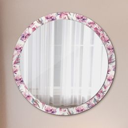 Spiegel - Mirror zum Wandspiegel Schlafzimmer – Schminkspiegel- Pfingstrosen Blumen- Ø100cm
