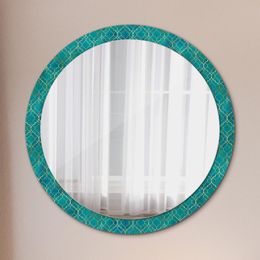 Spiegel - Mirror zum Wandspiegel Schlafzimmer – Schminkspiegel- grün und gold Komposition- Ø100cm