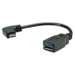 ROLINE USB 3.2 Gen 1 Kabel Typ C - Typ A, ST/BU, OTG, schwarz, 0,15 m