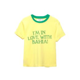 Pull&Bear Pull&bear T-Shirt 'BRASIL' Damen Gr&ouml;&szlig;e XL gelb / grasgr&uuml;n