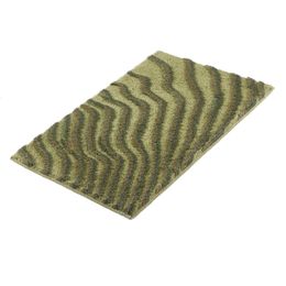 Badematte Kleine Wolke "Terrace", grün (dill), H:23mm, Polyacryl, Badematten, Badteppich, modernes Wellen Design, Hoch-Tief Effekt