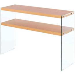 Konsolentisch Kayoom "Elementary, eckige Form, viel Ablagefläche", gold (gold, klar, gold), B:110cm H:75cm T:32cm, MDF, gehärtetes Glas, Tische, Ablageflächen, gehärtetes Glas, pflegeleicht, unifarbenes Design