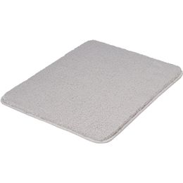 Badematte Kleine Wolke "Marco", grau (silbergrau), H:20mm, Polyester, Badematten, Badteppich, Uni Farben