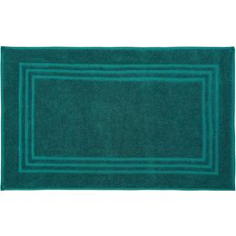 Badematte Kleine Wolke "Lodge" Gr. 2, grün (smaragd), H:80mm, Baumwolle, Badematten, Badteppich, Frottier-Qualität, Uni Farben, mit Bordüre