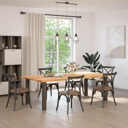 vidaXL Esstisch Hellbraun 240x120x74 cm Massivholz Eiche Rechteckig