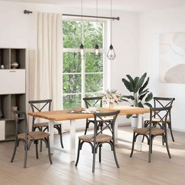 vidaXL Esstisch mit Baumkanten 220x100x74 cm Massivholz Eiche Rechteck