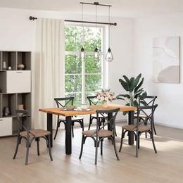 vidaXL Esstisch Hellbraun 180x100x74 cm Massivholz Eiche Rechteckig