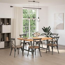 vidaXL Esstisch Hellbraun 180x120x74 cm Massivholz Eiche Rechteckig