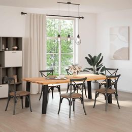 vidaXL Esstisch Hellbraun 240x120x74 cm Massivholz Eiche Rechteckig
