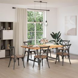 vidaXL Esstisch mit Baumkanten 180x120x74 cm Massivholz Eiche