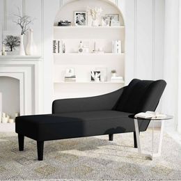 vidaXL Chaiselongue mit Rechter Armlehne Schwarz Stoff
