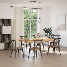 vidaXL Esstisch Hellbraun 180x120x74 cm Massivholz Eiche Rechteckig