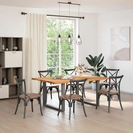 vidaXL Esstisch Hellbraun 180x120x74 cm Massivholz Eiche Rechteckig