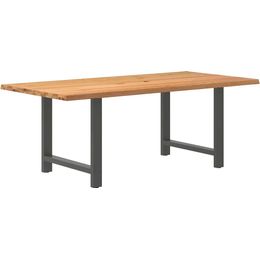 vidaXL Esstisch Hellbraun 200x100x74 cm Massivholz Eiche Rechteckig