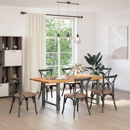 vidaXL Esstisch Hellbraun 200x100x74 cm Massivholz Eiche Rechteckig