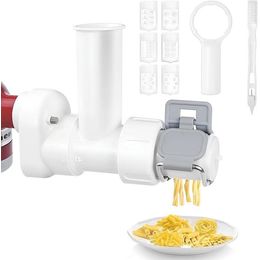 6-in-1-Nudelpressen-Aufsatz für KitchenAid-Küchenmaschine, mit 6 verschiedenen Nudelauslaufformen, perfekter Nudelaufsatz für KitchenAid-Mixer