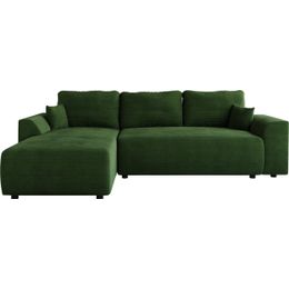 BroMARKT Ecksofa mit Schlaffunktion L-Form Romeo Grün