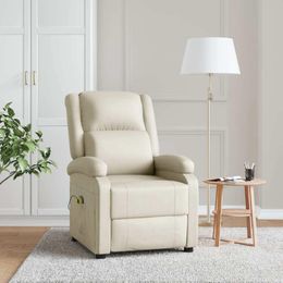 vidaXL Massagesessel Cremeweiß Kunstleder