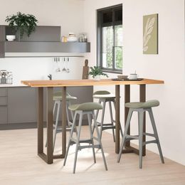 vidaXL Bartisch Baumkante 200x80x112 cm Massivholz Eiche Rechteckig