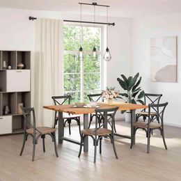 vidaXL Esstisch Hellbraun 180x120x74 cm Massivholz Eiche Rechteckig