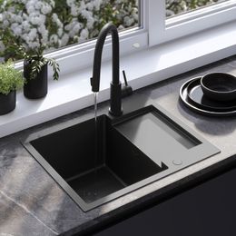 Rea Spülbecken Paul Black + Küchenarmatur Fresh Black
