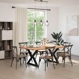 vidaXL Esstisch Hellbraun 180x120x74 cm Massivholz Eiche Rechteckig