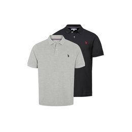 U.S. Polo Assn. Poloshirt 'Alfred' Herren Gr&ouml;&szlig;e XL graumeliert / schwarz