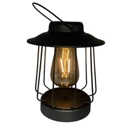 Coen Bakker Solar Tischleuchte Laterne schwarz 16x18cm Retro-Optik Filament LED