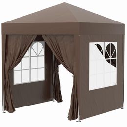 Faltpavillon 2x2m mit 4 Seitenwänden und Fenstern, UV-Schutz, Gartenzelt inkl. Tragetasche, stabiler Stahl Oxford, Weiß