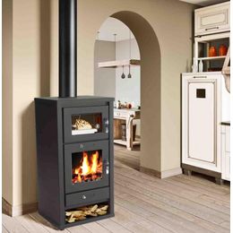 Kaminofen 11.3 kW Backfach + Herdplatte Kachelofen Heizofen Holzofen EEK A 56314