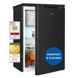 Exquisit Kühlschrank mit Gefrierfach, 4-Sterne-Gefrieren, 2 Glasablagen, 107l Nutzinhalt, Innenbeleuchtung, 37 Dezibel, KS515-4-051C inoxlook-az