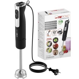 Clatronic Stabmixer 800 Watt | Turbo-Funktion | Pürierstab mit Edelstahlmesser | 12 Stufen | für Babynahrung, Suppe, Smoothies, Sauce | SM 3825
