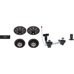 Blanco Ablaufgarnitur-Set, 2 x InFino mit Ablauffernbedienung, schwarz matt, 207442