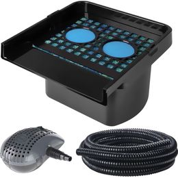 Heissner Filterfall-Komplett-Set, Teichfilter, Teichpumpe 3300 l/h mit 5m Schlauch
