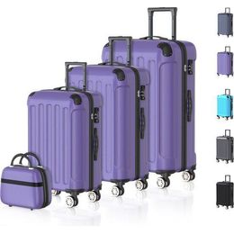 Voyagoux® 4-teiliges Kofferset - ABS Kofferset - L / M / S / XS - Koffer - Lila