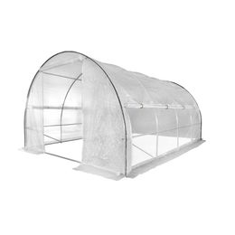 4iQ Gewächshaustunnel 18 m² PREMIUM White 3x6 m – mit Insektenschutznetz