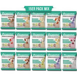 CaloVital Trinkmahlzeit als Aufbaunahrung bei Untergewicht / Kalorien Shake zum Zunehmen | Zunehmen Shake 50g Pulver (15er Pack Mix)