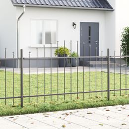 Gartenzaun mit Bogenoberteil in Grau 6,8x1 m aus Stahl