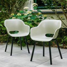 Keter Gartenstuhl mit Metallbeinen Noa 2 Stk. Silber-Salbei