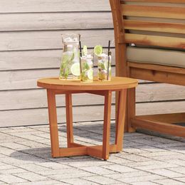 vidaXL Garten-Beistelltisch Rund Ø55x40 cm Massivholz Akazie