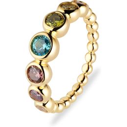 JETTE Ring Damen Gr&ouml;&szlig;e 53 azur / gold / kiwi / rosa