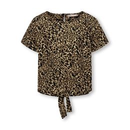 ONLY GIRLS Shirt 'Lino' Mädchen Größe 140 beige / schwarz