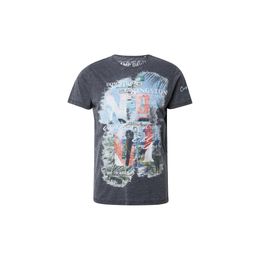 CAMP DAVID T-Shirt Herren Gr&ouml;&szlig;e 4XL hellblau / hummer / schwarzmeliert / wei&szlig;