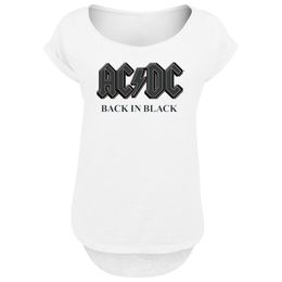 F4NT4STIC T-Shirt 'ACDC Back In Black' Damen Gr&ouml;&szlig;e M anthrazit / wei&szlig;meliert